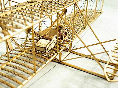 Balsa Wood Airplane Kits- Wright Brothers Flyer DIY Wooden Models Plane Construction Set, Laser Cut Aircraft Model Kit 3D Puzzles for Adults, Perfect Brain Teaser Jigsaw Puzzle for Home Decor