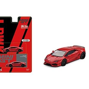 True Scale Miniatures LB Works Model Car Compatible with Lamborghini Huracan ver. 2 (Red) Limited Edition 1/64 Diecast Model Car MGT00375