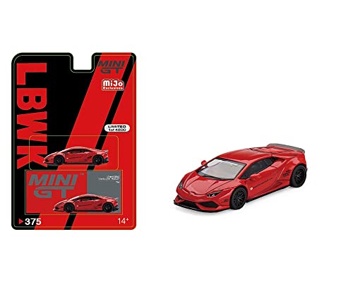 True Scale Miniatures LB Works Model Car Compatible with Lamborghini Huracan ver. 2 (Red) Limited Edition 1/64 Diecast Model Car MGT00375