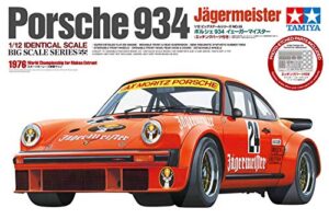 tamiya 300012055 12055 1:12 porsche 934 jägermeister with pe, faithful replica, model building, crafts, hobbies, gluing, plastic kit, assembly, unvarnished