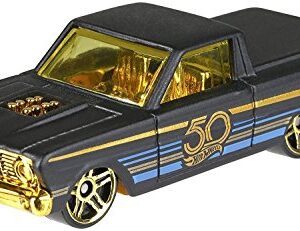 New 1:64 Hot Wheels 50th Anniversary Black & Gold Collection - Bone Shaker, Twin Mill, Rodger Dodger, Dodge Dart, Impala & Ford Ranchero Set of 6pcs Diecast Model Car By HotWheels