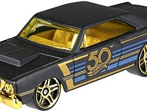 New 1:64 Hot Wheels 50th Anniversary Black & Gold Collection - Bone Shaker, Twin Mill, Rodger Dodger, Dodge Dart, Impala & Ford Ranchero Set of 6pcs Diecast Model Car By HotWheels