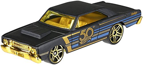 New 1:64 Hot Wheels 50th Anniversary Black & Gold Collection - Bone Shaker, Twin Mill, Rodger Dodger, Dodge Dart, Impala & Ford Ranchero Set of 6pcs Diecast Model Car By HotWheels