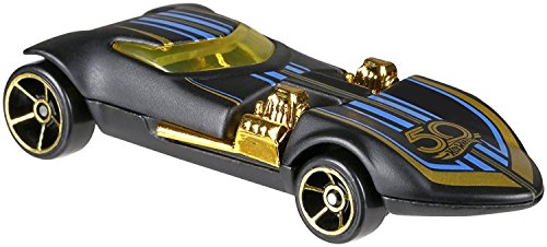 New 1:64 Hot Wheels 50th Anniversary Black & Gold Collection - Bone Shaker, Twin Mill, Rodger Dodger, Dodge Dart, Impala & Ford Ranchero Set of 6pcs Diecast Model Car By HotWheels