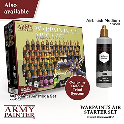 The Army Painter Warpaints Air Starter Set - Paint and Primer for Tabletop Roleplaying, Boardgames, and Wargames Miniature Model Painting - Non-Toxic Water-Based Airbrush Paint Set