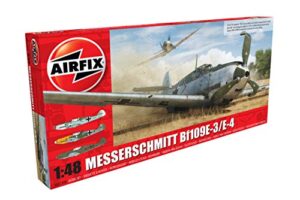 airfix quickbuild messerschmitt bf109e-4 / e-1 1:48 military aviation plastic model kit a05120b, multicolor