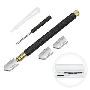 zuzuan glass cutter 2mm-20mm, upgrade glass cutter tool, pencil style oil feed carbide tip for glass cutting/tiles/mirror/mosaic