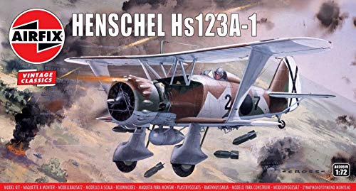 Airfix Vintage Classics Henschel Hs123A-1 1:72 WWII Military Aviation Plastic Model Kit A02051V