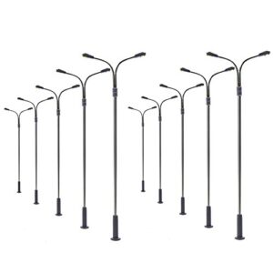 lqs13w 10pcs model railway train lamp post street lights ho oo tt scale leds new