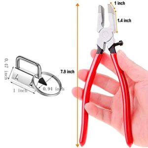 41 Sets Key Fob Hardware and Glass Running Pliers Tool, for Key Fob Hardware Install, Silver