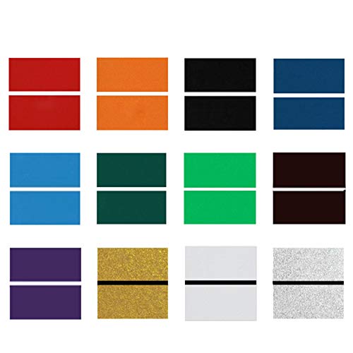 XLNT TECH Engraving Double Color Sheet (7" x 11“ x .040”, 12 Pieces & 12 Colors) for Interior Signs, Badges.