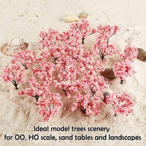 20pcs 6.5cm Blossom Cherry HO OO Scale Model Trees Scenery Railroad Layout Scene