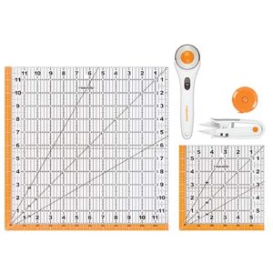 fiskars crafts essentials, quilting set, orange/white 5 count