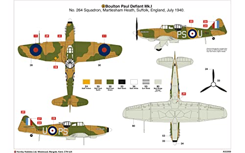 Airfix A02069 Boulton Paul Defiant MK I Plastic Model Kit (1:72nd Scale)