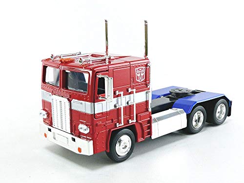 Jada Toys Transformers G1 Optimus Prime Truck with Robot on Chassis Die-cast Car