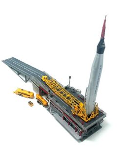 atlantis atlas rocket plastic model kit with launch pad and mercury capsule stem a salute to john glenn