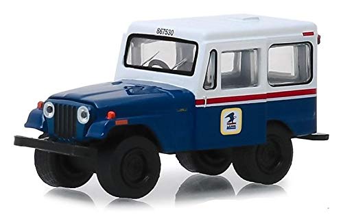 Greenlight 29998 United States Postal Service (USPS) 1971 Jeep Dj-5 Postal Mail Delivery Vehicle Hobby Exclusive 1/64 Diecast Model Car, Blue