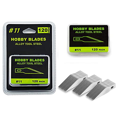 Headley Tools #11 Hobby Knife Blades(Pack of 120),Art Blades Cutting Tool with Storage Case for Craft, Hobby, Scrapbooking, Stencil