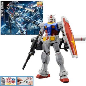 bandai hobby mg gundam rx-78-2 version 3.0 action figure model kit, 1:100 scale