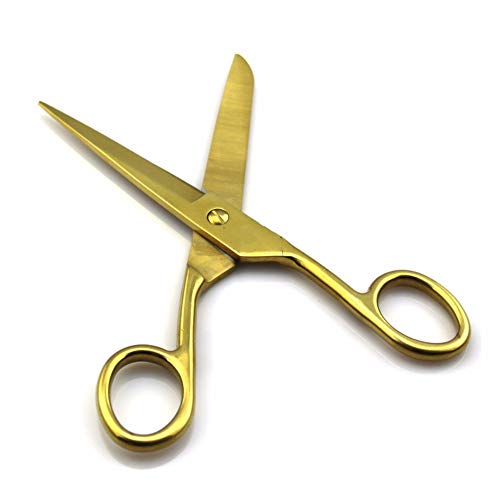 7 Inch Gold Shears Knife Edge Craft Tailor Scissors Heavy Duty Stainless Steel Professional Fabric Dressmaker Shears for Cutting Fabric, Cloth, Leather, Canvas, Denim (Gold)