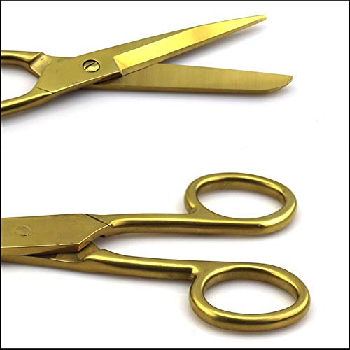 7 Inch Gold Shears Knife Edge Craft Tailor Scissors Heavy Duty Stainless Steel Professional Fabric Dressmaker Shears for Cutting Fabric, Cloth, Leather, Canvas, Denim (Gold)