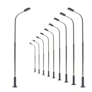 lqs07 10pcs model railway train lamp post 7cm or 2.76inch street bright white lights ho tt scale leds new