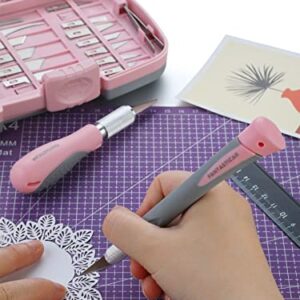 FantastiCAR Craft Knife Precision Cutter Hobby Knife Blades Set (30pcs) for Art Work, Scrapbooking, Stencil, Architecture Modeling, Wood Leather Working (Pink)