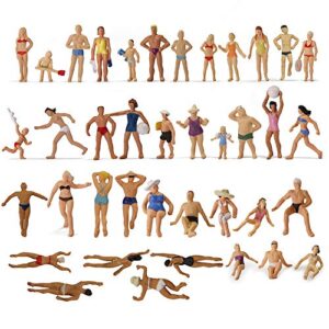 evemodel p8720 40pcs model trains swimming figures 1:87 scale ho scale people scenery layout landscape miniature