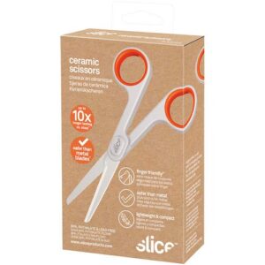 Slice 10544 Ceramic Scissors, Never Rusts, Finger Friendly, Food Grade, BPA,1 Pack, Rounded Tip