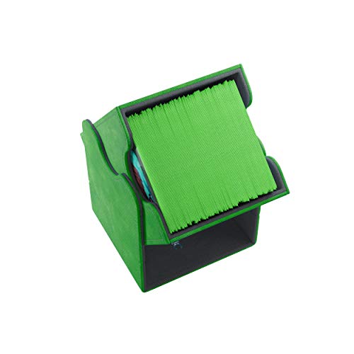 Gamegenic Squire 100+ Convertible Deck Box | Card Storage Box with Removable Cover | Holds 100 Double-Sleeved Cards | Premium Nexofyber Deck Box with Microfiber Inner Lining | Green Color | Made