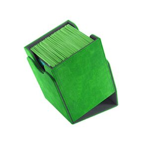 Gamegenic Squire 100+ Convertible Deck Box | Card Storage Box with Removable Cover | Holds 100 Double-Sleeved Cards | Premium Nexofyber Deck Box with Microfiber Inner Lining | Green Color | Made