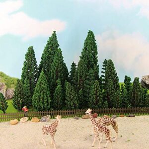 52pcs Model Pine Trees Green Pines Plastic for Forest HO Scale Model Railway Layout Miniature Scenery S0901