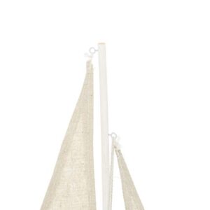 Deco 79 Coastal Wood Sail Boat Sculpture, 14" x 2" x 22", Brown