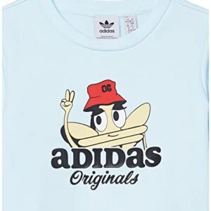 adidas Originals unisex-baby Trefoil Crew Set Almost Blue 12M