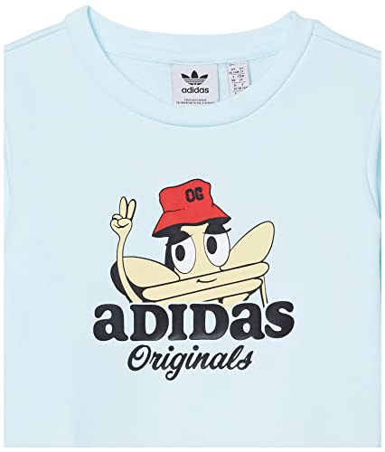 adidas Originals unisex-baby Trefoil Crew Set Almost Blue 12M