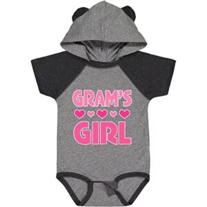 inktastic grams girl granddaughter baby bodysuit 12 months heather & smoke w/ears 309f4