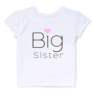 Big Sister Tee Older Sibling Reveal Announcement T-Shirt Promoted to T Shirt Outfit in Pink 3T