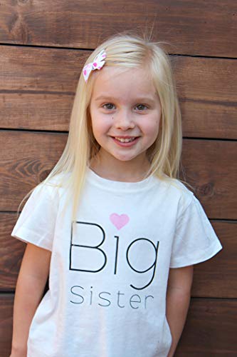 Big Sister Tee Older Sibling Reveal Announcement T-Shirt Promoted to T Shirt Outfit in Pink 3T