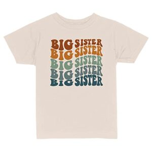 repeating big sister toddler kids t-shirt 2t natural