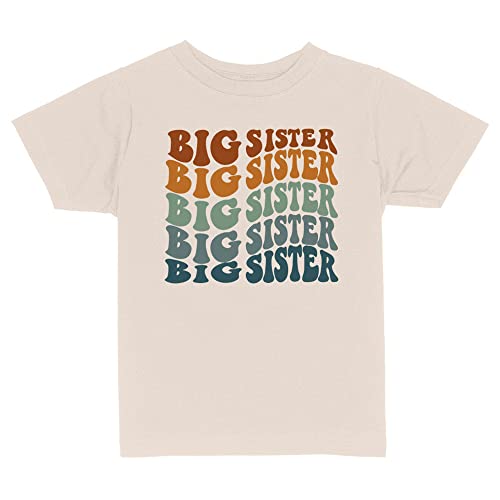 Repeating Big Sister Toddler Kids T-Shirt 2T Natural