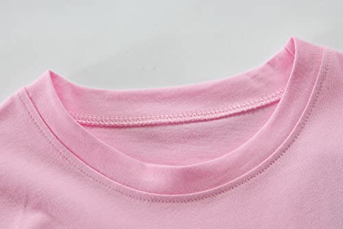 Baby Girls Ruffle Sleeve T-Shirt Toddler Easter Rabbit Ruffle Sleeve Short Top Pink 2-3T