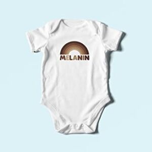 Melanin Rainbow Black History Pride Infant and Toddler Baby Romper Bodysuit Black 6M