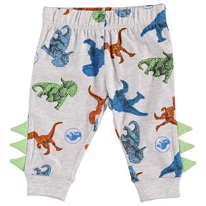 Jurassic World Welcome to the Universe Baby Baby Clothes 3-Piece Set with Baby Bodysuit, Pants, and Bib - Baby Outfits (6-9M), Blue/Grey/Green (AJWB114ST)