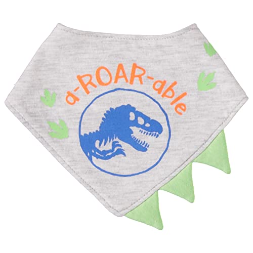 Jurassic World Welcome to the Universe Baby Baby Clothes 3-Piece Set with Baby Bodysuit, Pants, and Bib - Baby Outfits (6-9M), Blue/Grey/Green (AJWB114ST)