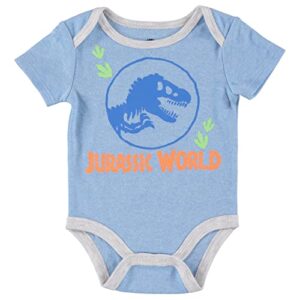 Jurassic World Welcome to the Universe Baby Baby Clothes 3-Piece Set with Baby Bodysuit, Pants, and Bib - Baby Outfits (6-9M), Blue/Grey/Green (AJWB114ST)