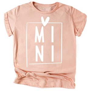 Olive Loves Apple Mommy & Me Matching Square Block Shirts & Bodysuits for Kids & Adults Peach Shirt Youth Small