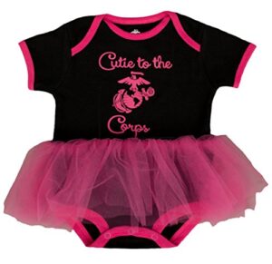 baby girls u.s. marine corps logo “cutie to the corps” bodysuit (0-3 months)