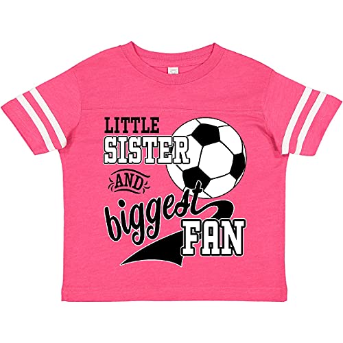 inktastic Little Sister and Biggest Fan- Soccer Player Toddler T-Shirt 3T Football Pink and White 2c19a