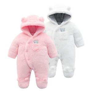 collager newborn baby winter thicken cartoon sheep snowsuit coats infant boys girls warm fleece hoodie romper snow wear