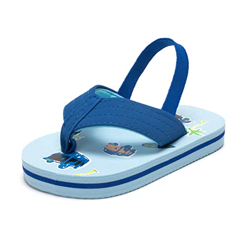 Luffymomo Unisex Kids Open-Toe Sandals Summer Beach Water Slides Flip Flops(Toddler/Little Kid)(3 Infant Royal Blue & Lt Blue)